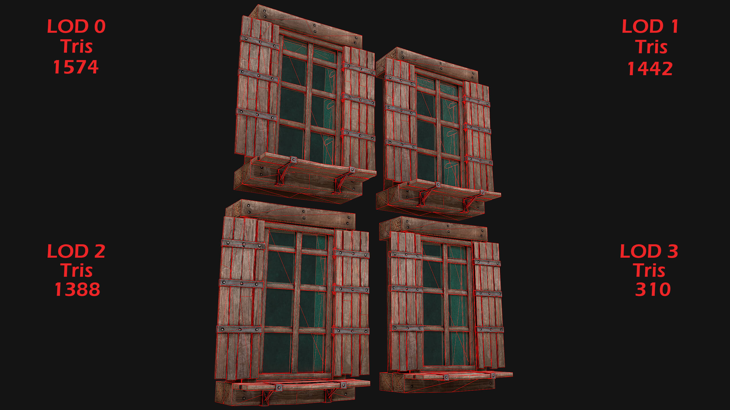 Medieval Windows Set - 3D Model by Dereza