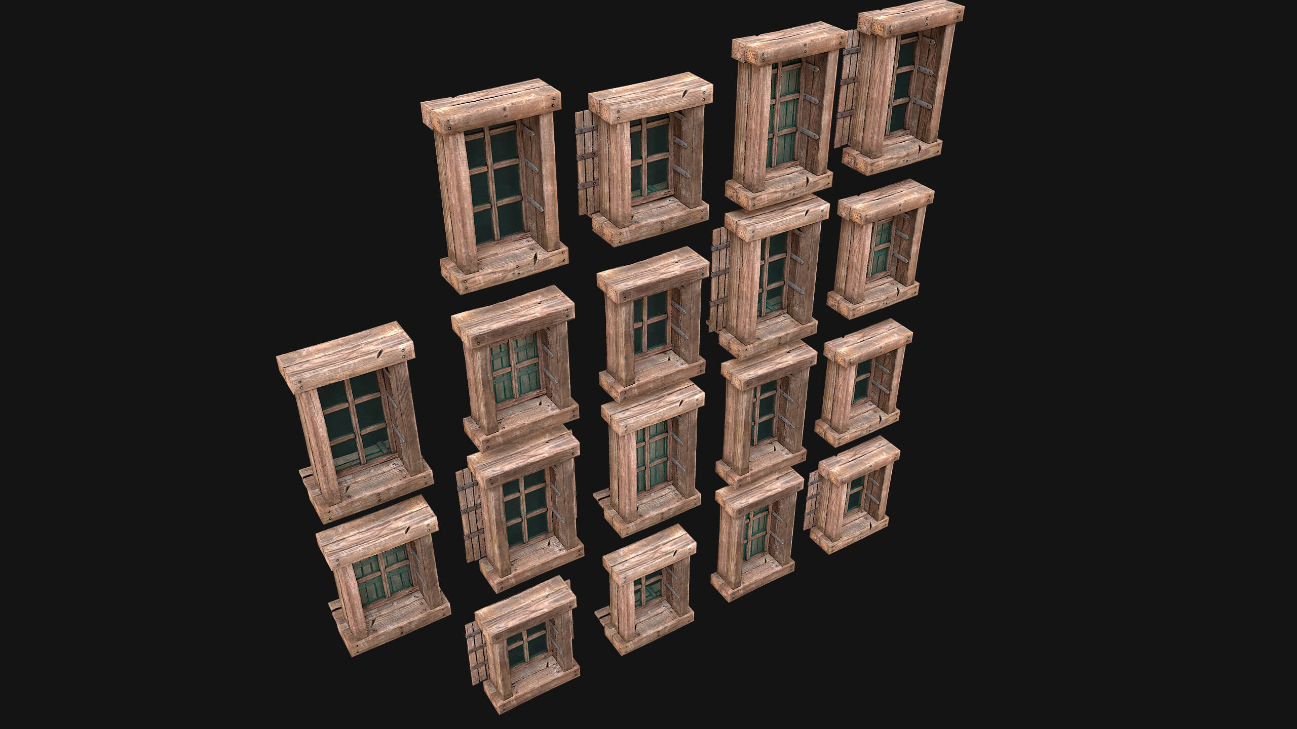 Medieval Windows Set - 3D Model by Dereza