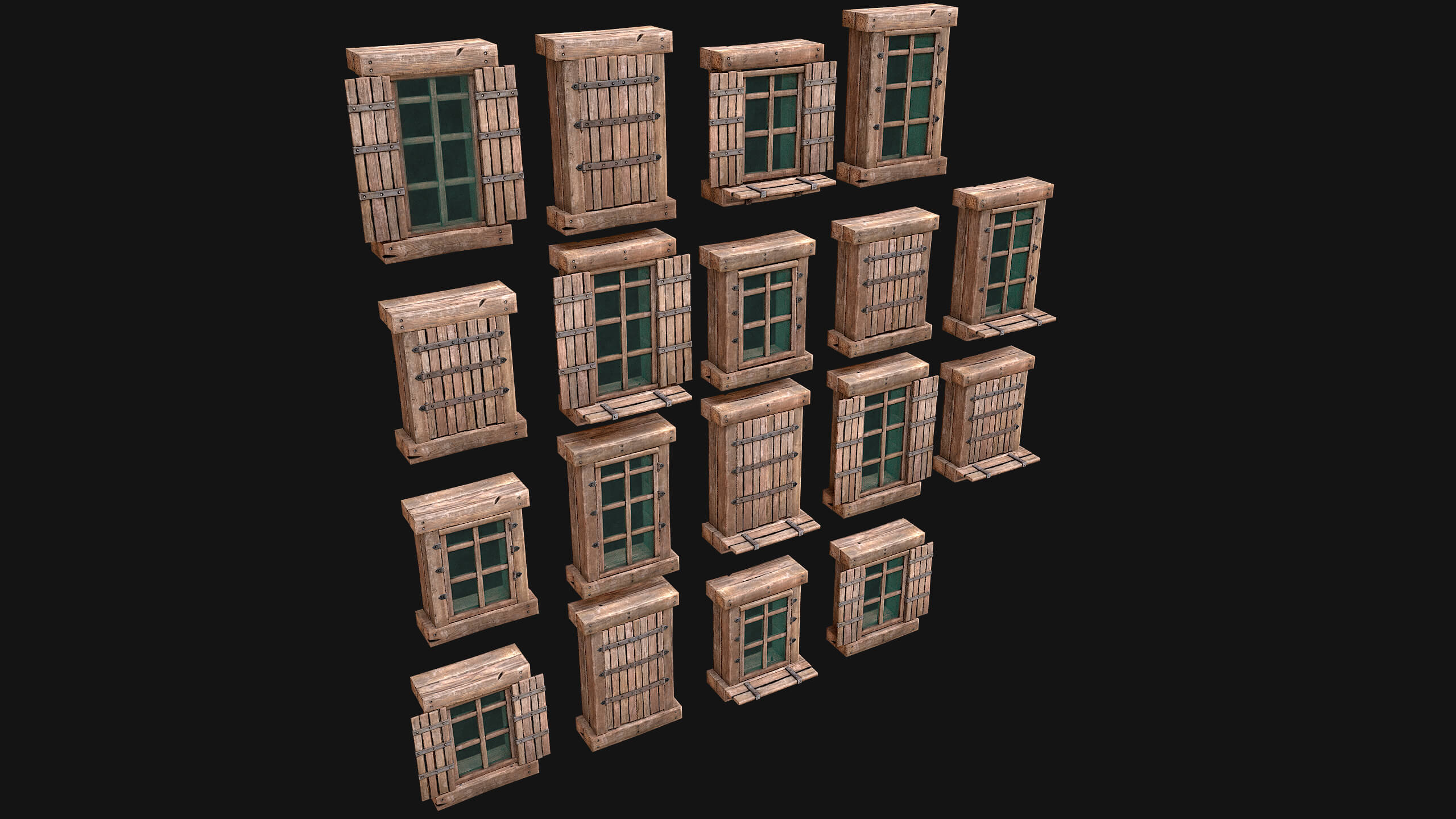 Medieval Windows Set - 3D Model by Dereza