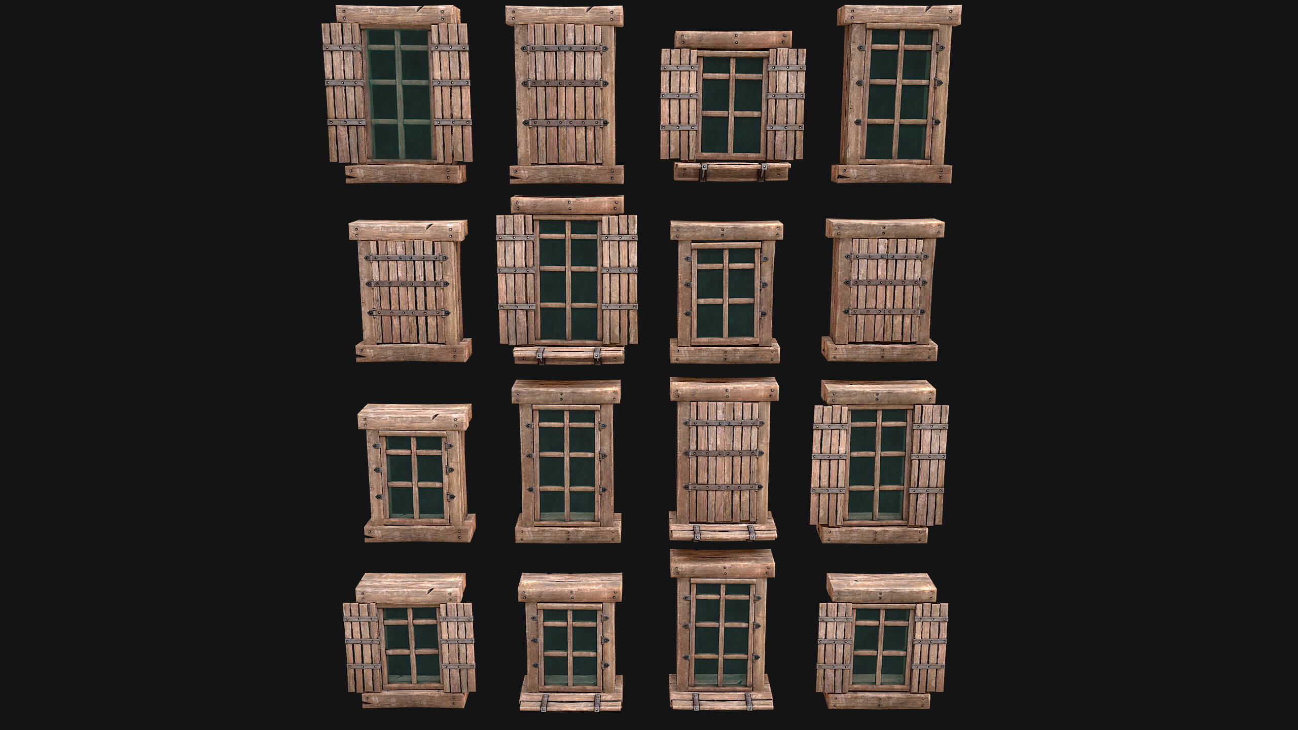 Medieval Windows Set - 3D Model by Dereza