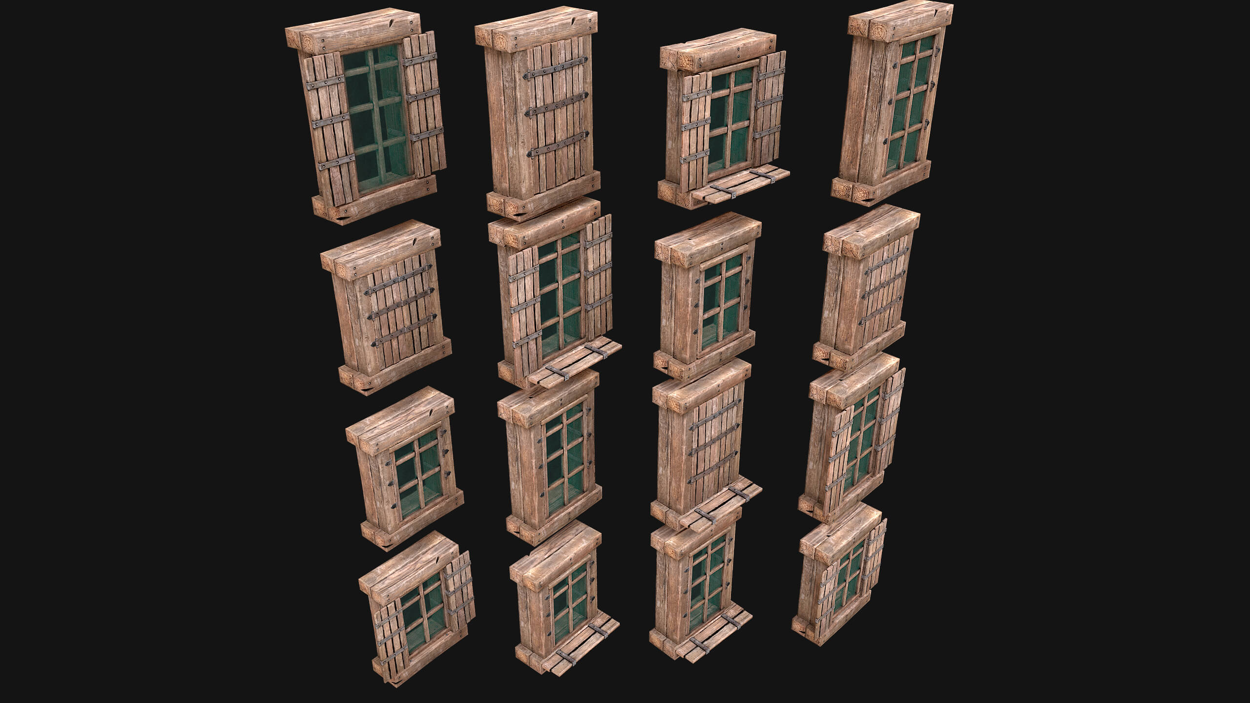 Medieval Windows Set - 3D Model by Dereza