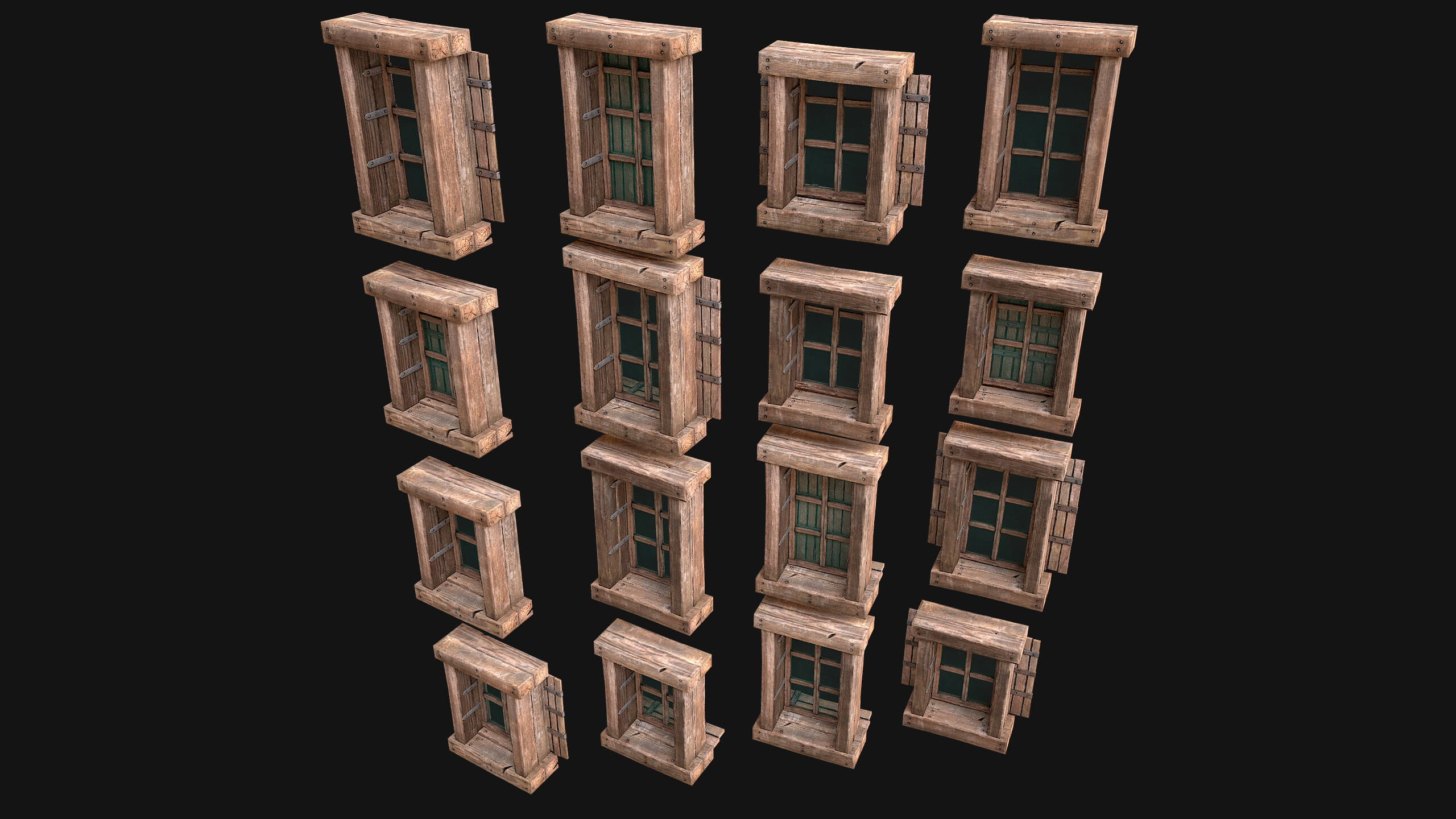 Medieval Windows Set - 3D Model by Dereza