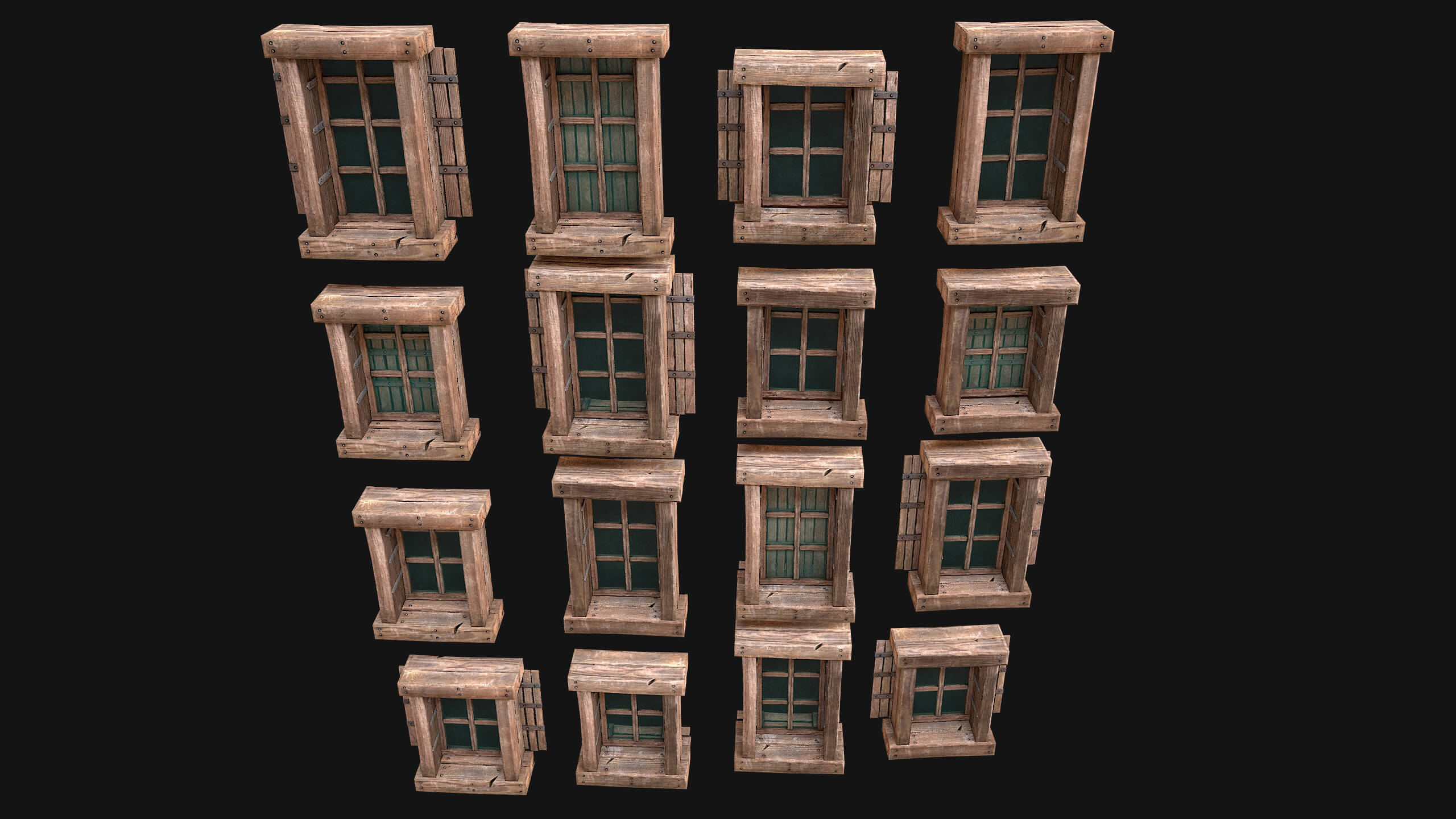 Medieval Windows Set - 3D Model by Dereza