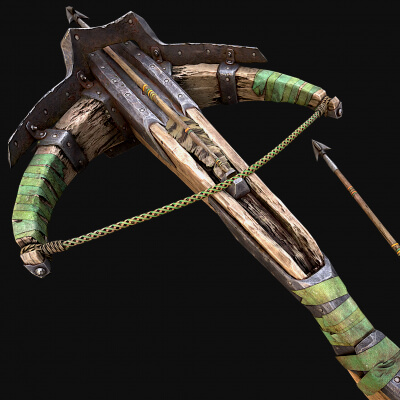 Wooden Crossbow Medieval Bandit Knight Weapon - 3D Model by Dereza