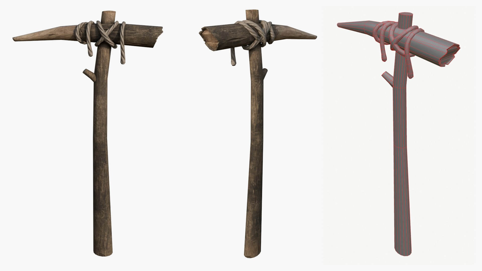 Wooden Pickaxe - 3D Model by Dereza
