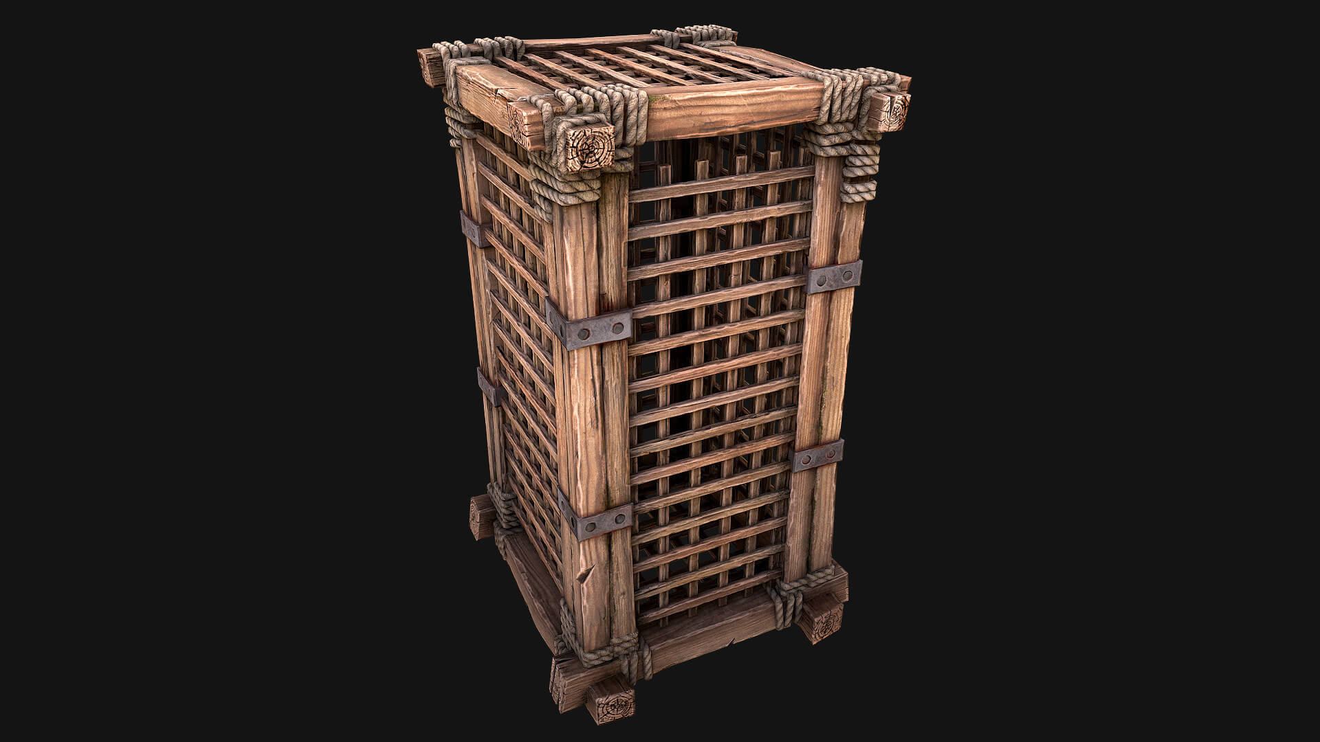 Wooden Prison Cage - 3D Model by Dereza