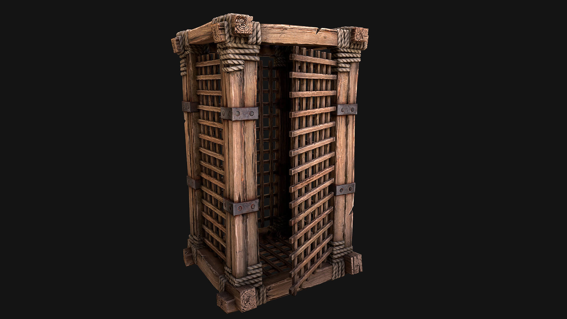 Wooden Prison Cage - 3D Model by Dereza