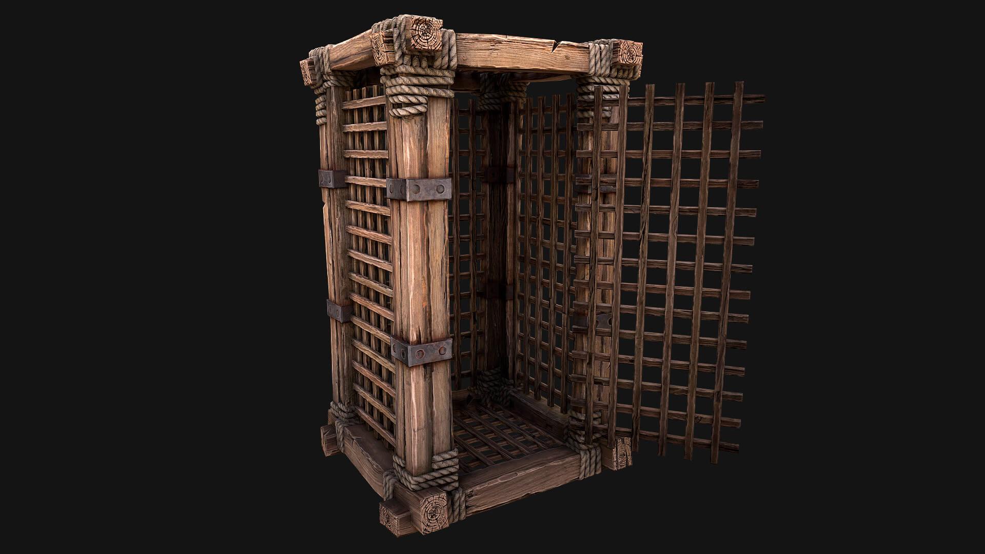 Wooden Prison Cage - 3D Model by Dereza