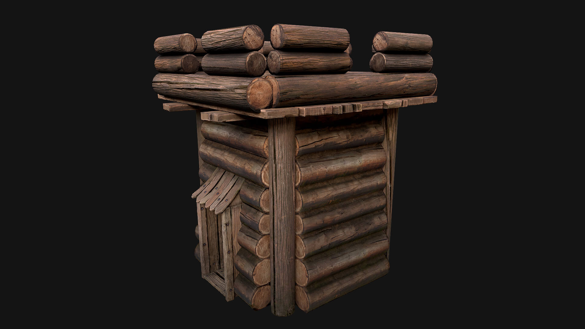 Wooden Tower - 3D Model by Dereza