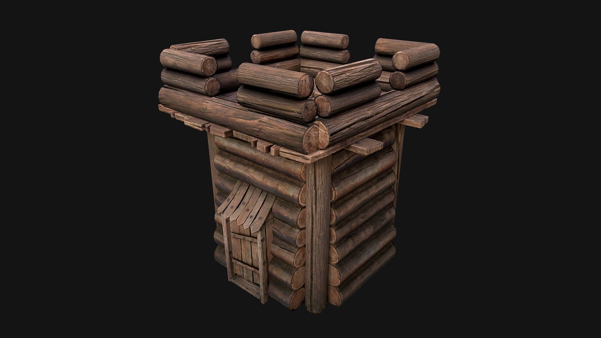 Wooden Tower - 3D Model by Dereza
