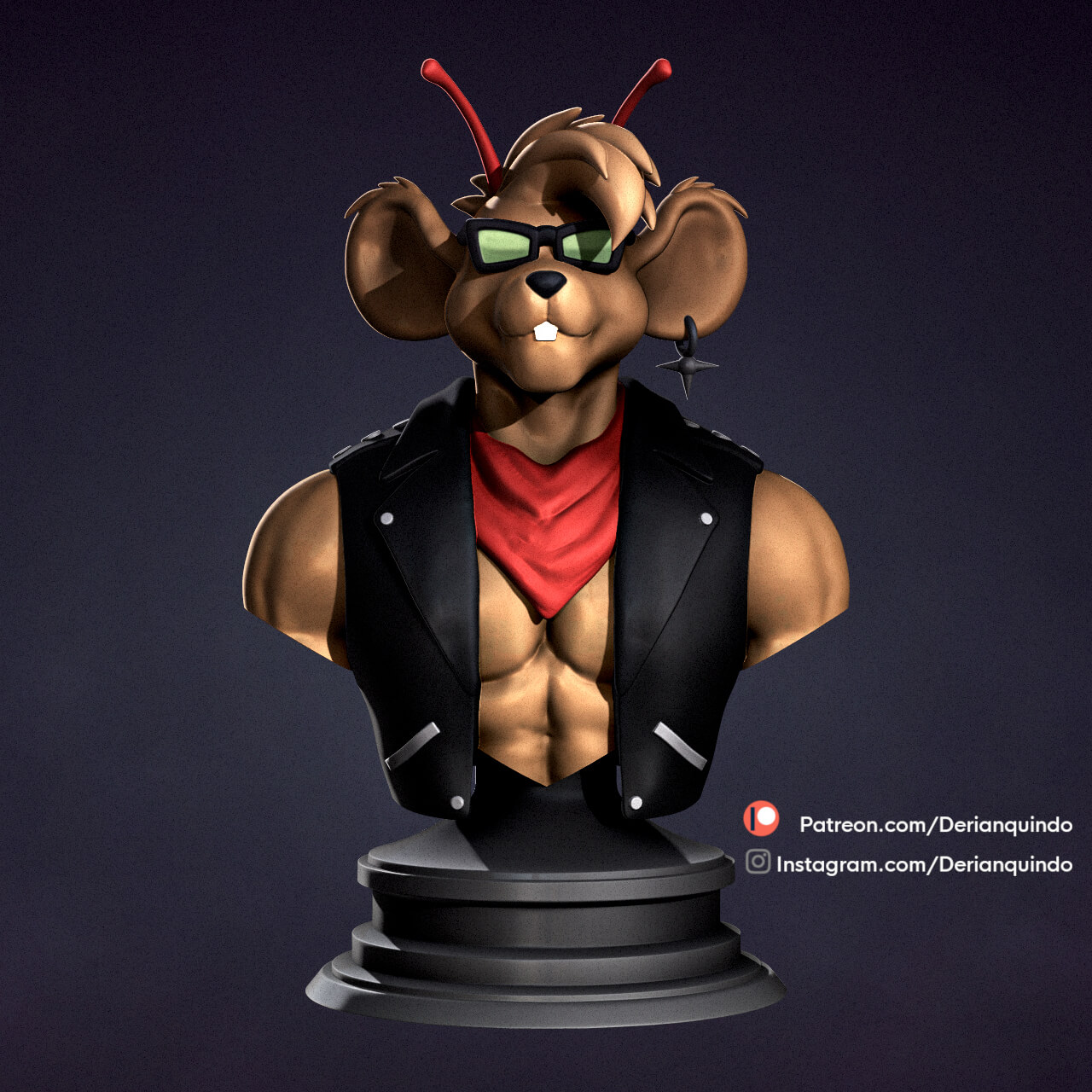 Throttle Bust / Biker Mice From Mars Fanart - Free 3D Model by DerianQuindo