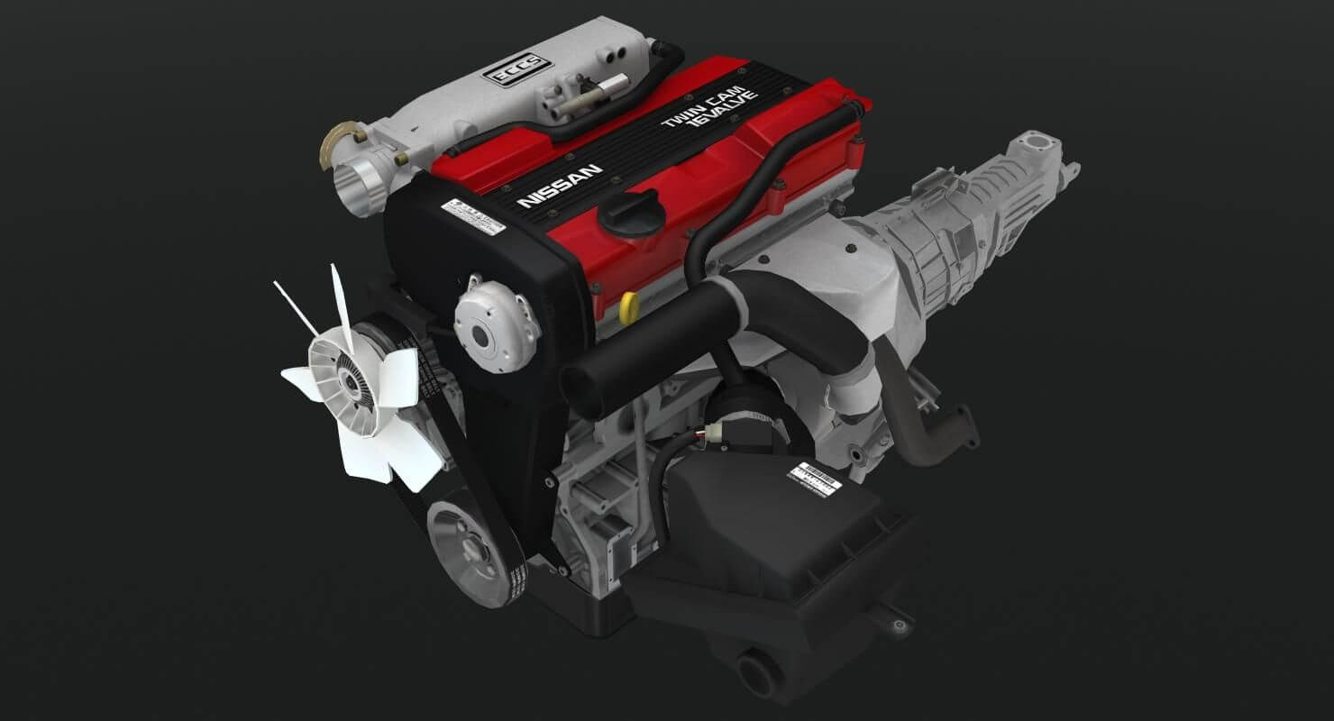 Nissan CA18DET 1.8L engine 3D Render by Dersin Studio