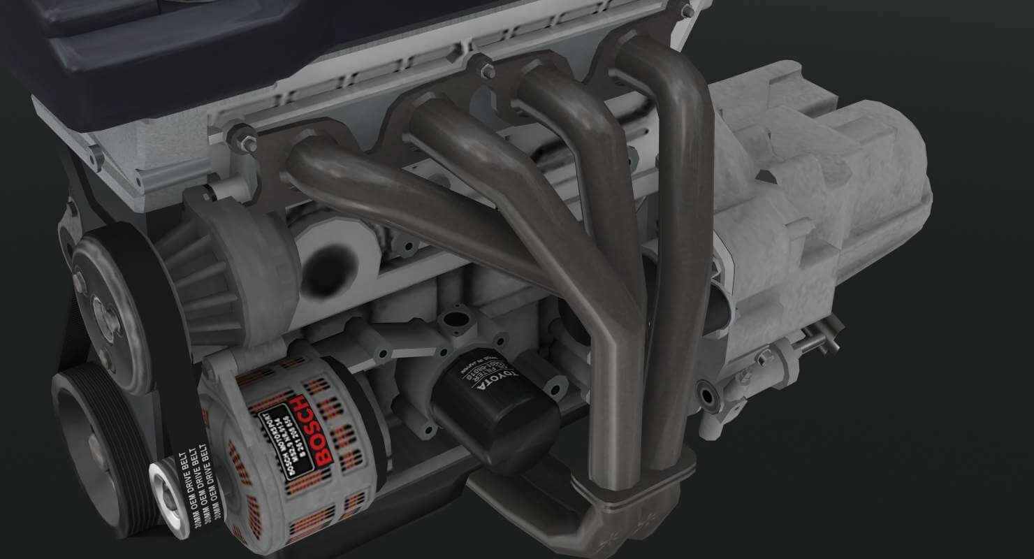 Toyota 2AZ-FE 2.4L Engine 3D Model by Dersin Studio