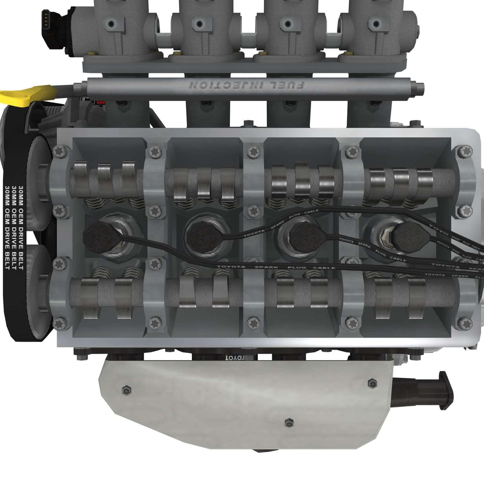 Toyota 4A-GE 1.6L Blacktop 20v Engine 3D Model by Dersin Studio