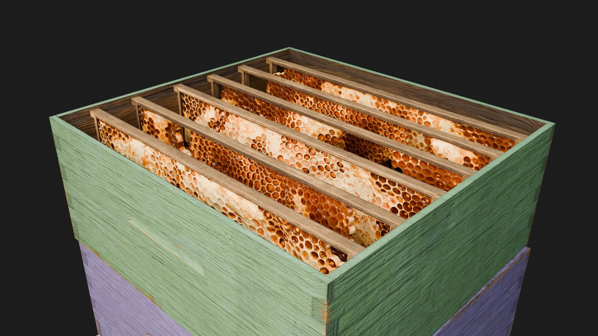 Stacked Beehive Boxes - 3D Model by Desertsage