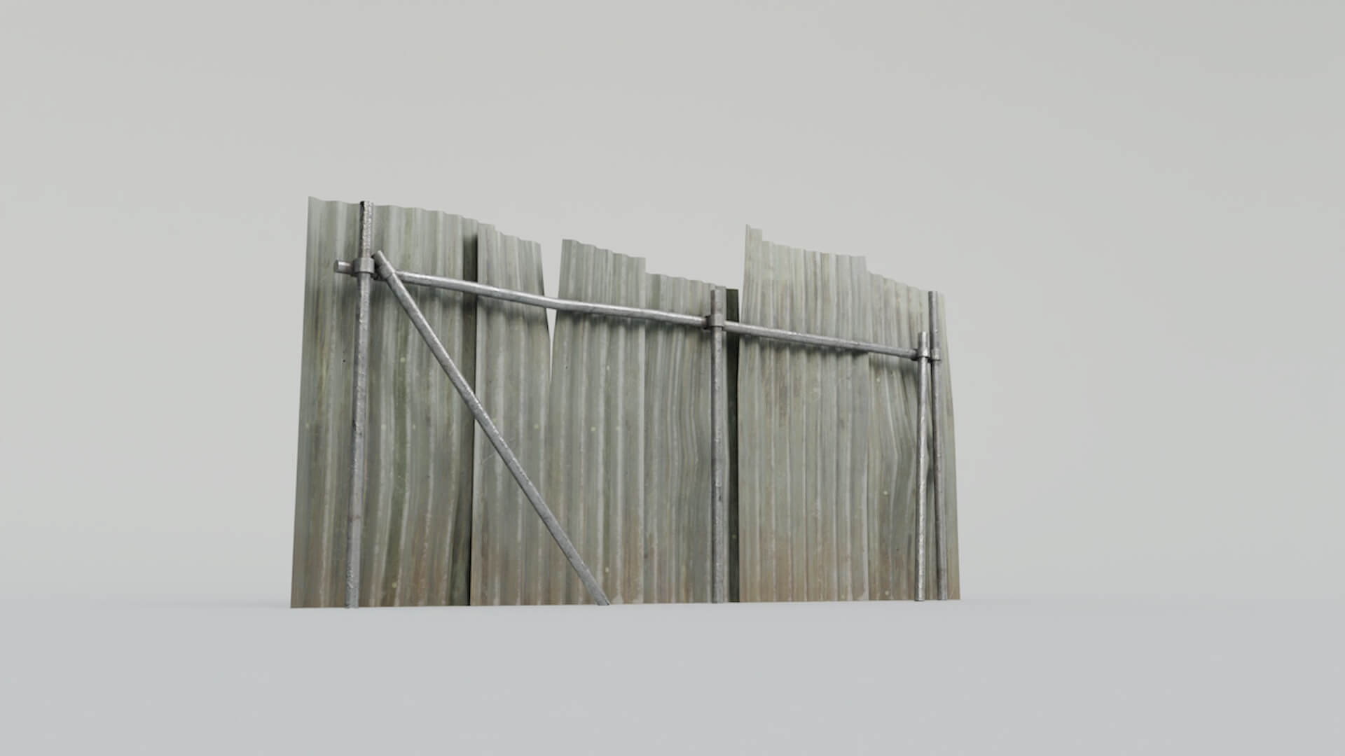 Corrugated Metal Fence - 3D Model by Desertsage