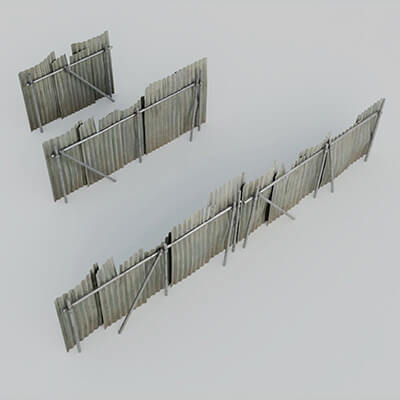 Corrugated Metal Fence - 3D Model by Desertsage