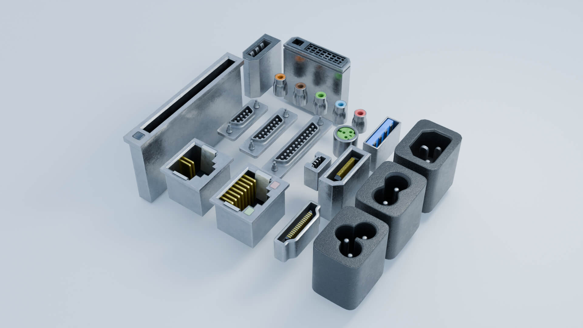 Electronic Ports - 3D Model by Desertsage