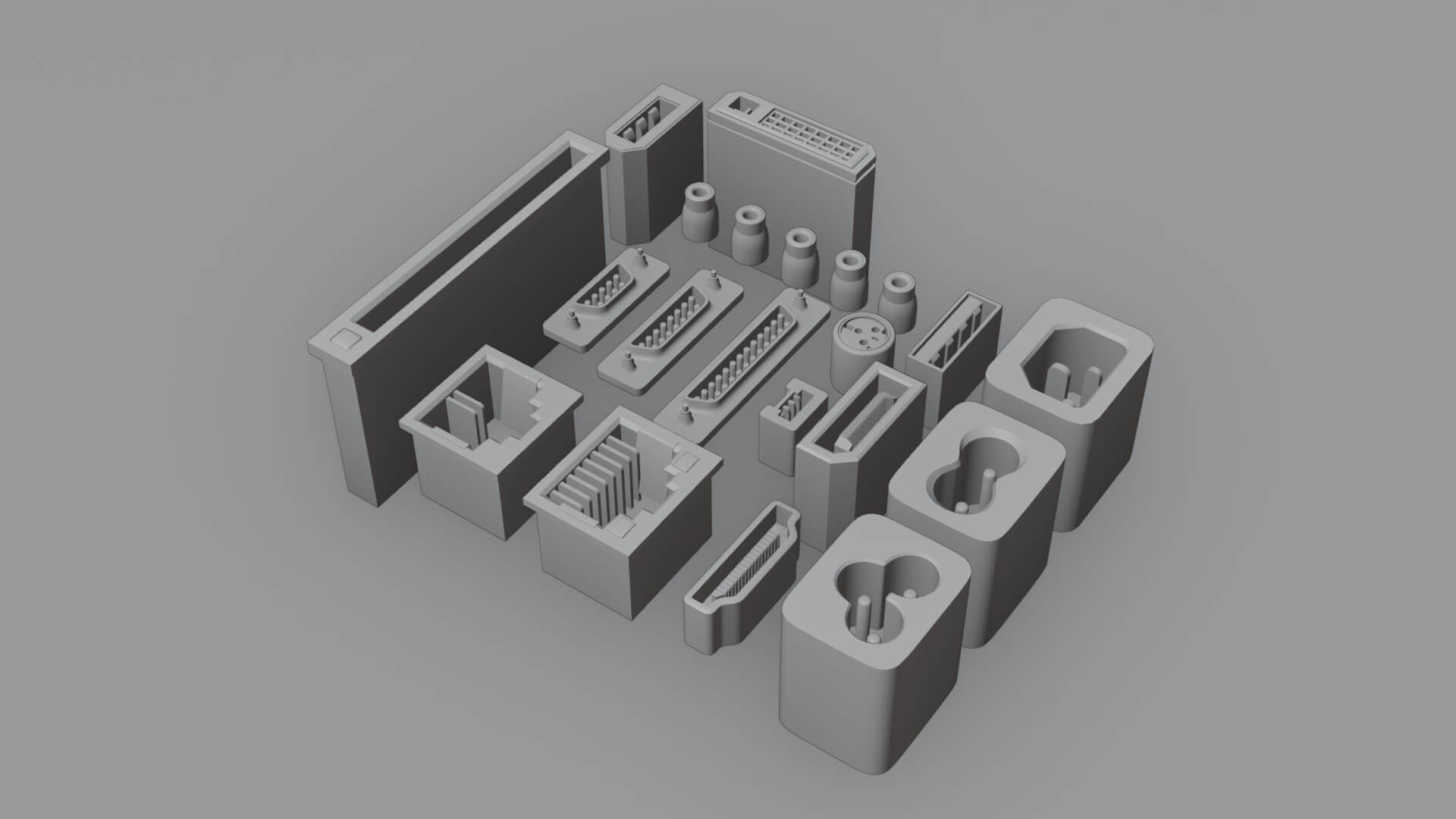 Electronic Ports - 3D Model by Desertsage