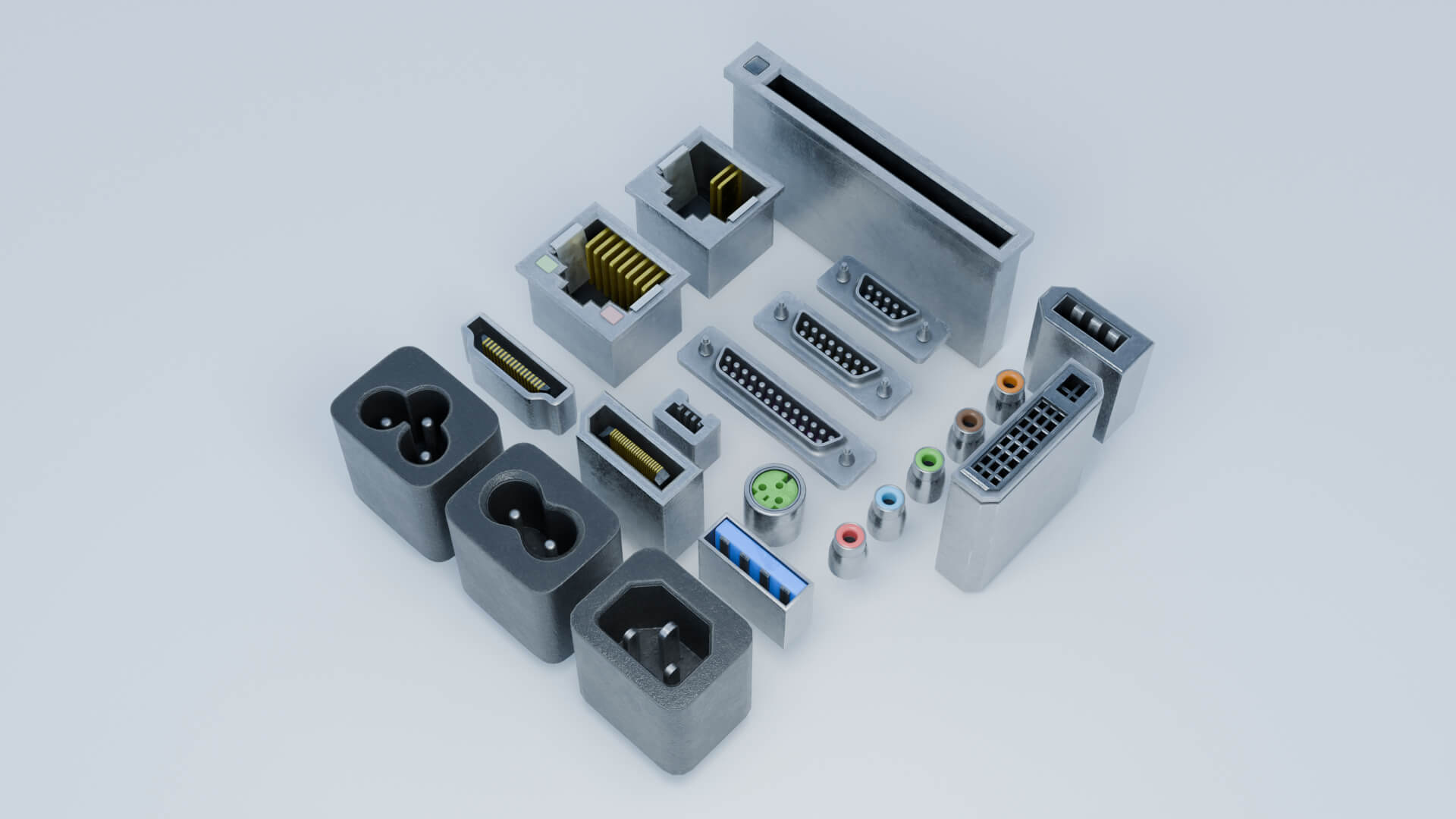 Electronic Ports - 3D Model by Desertsage