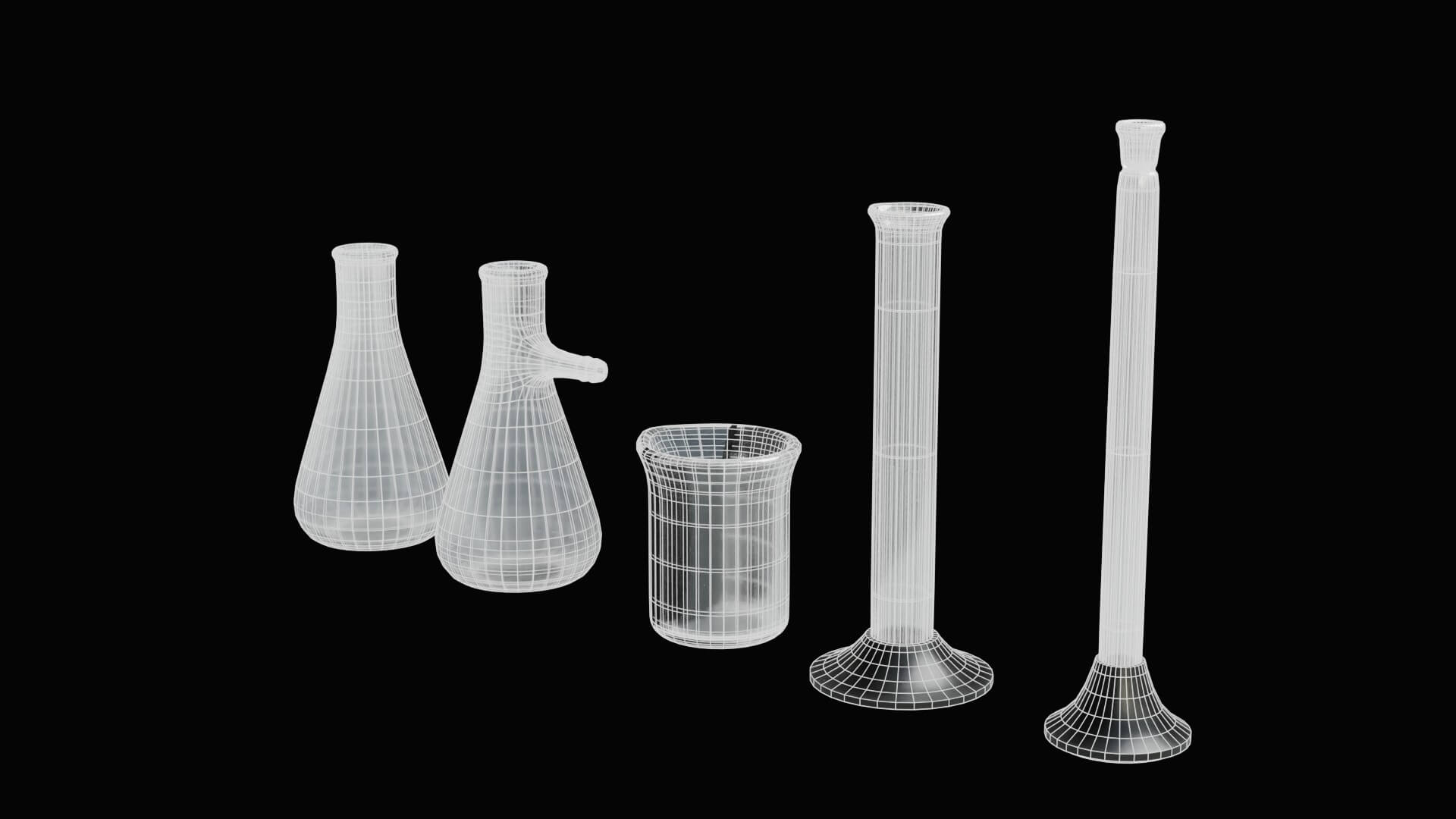Laboratory Beakers - 3D Model by Desertsage