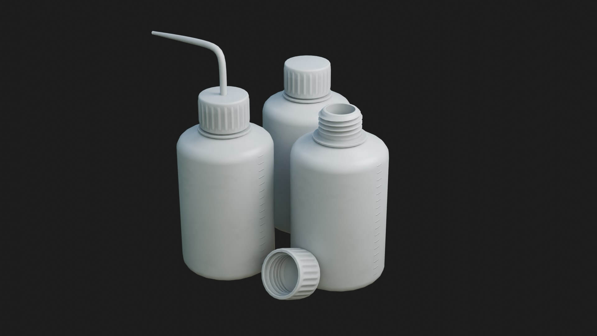 Laboratory Wash Bottles - 3D Model by Desertsage