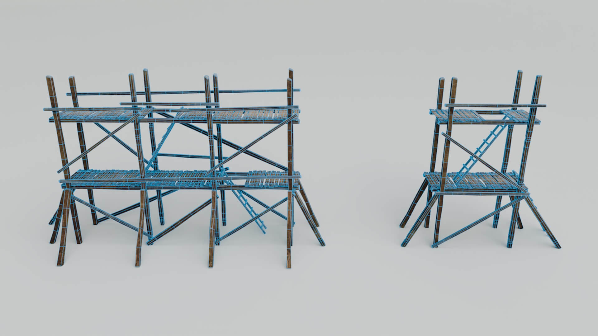 Medieval Wooden Scaffolding - 3D Model by Desertsage