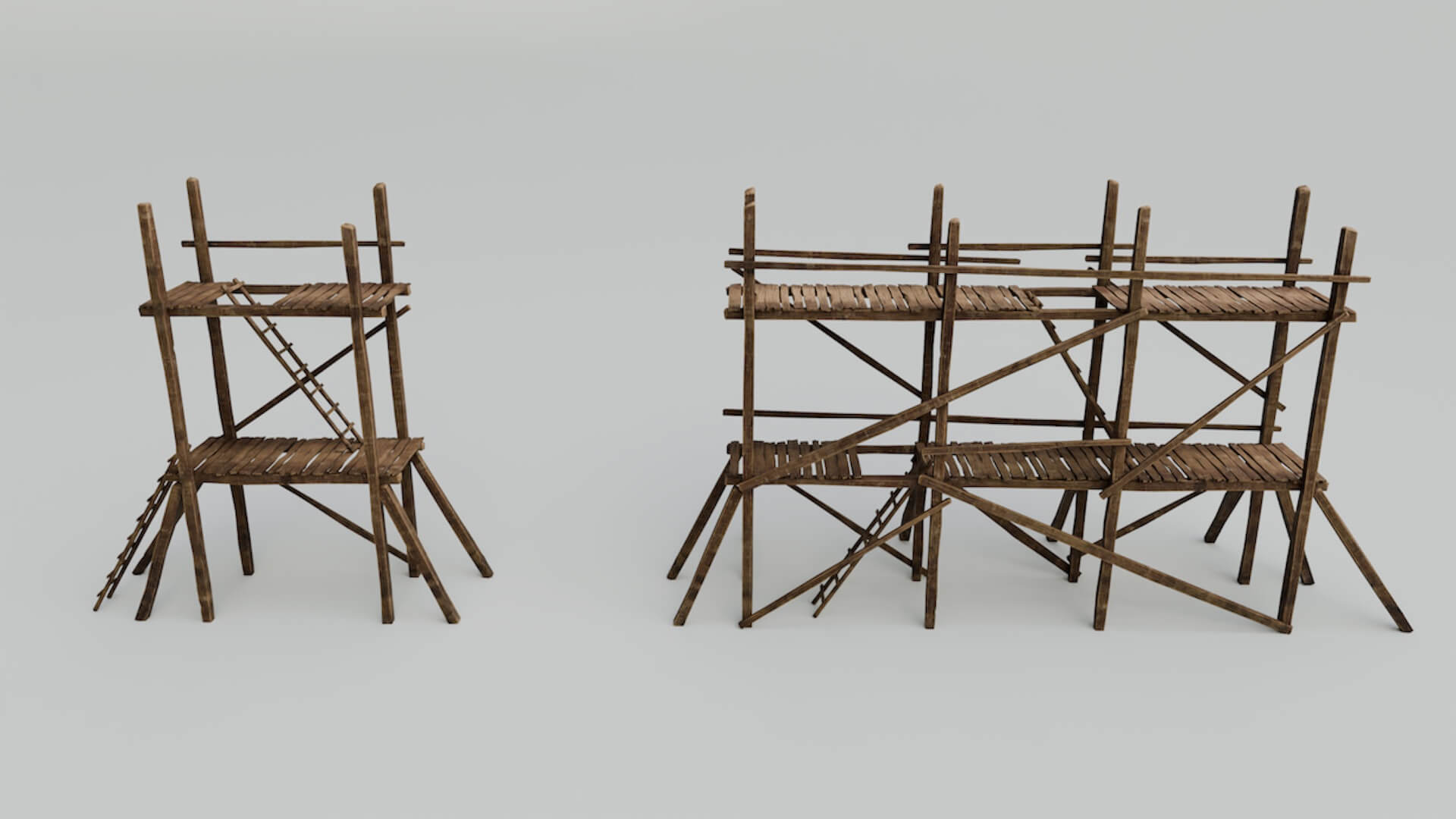 Medieval Wooden Scaffolding - 3D Model by Desertsage