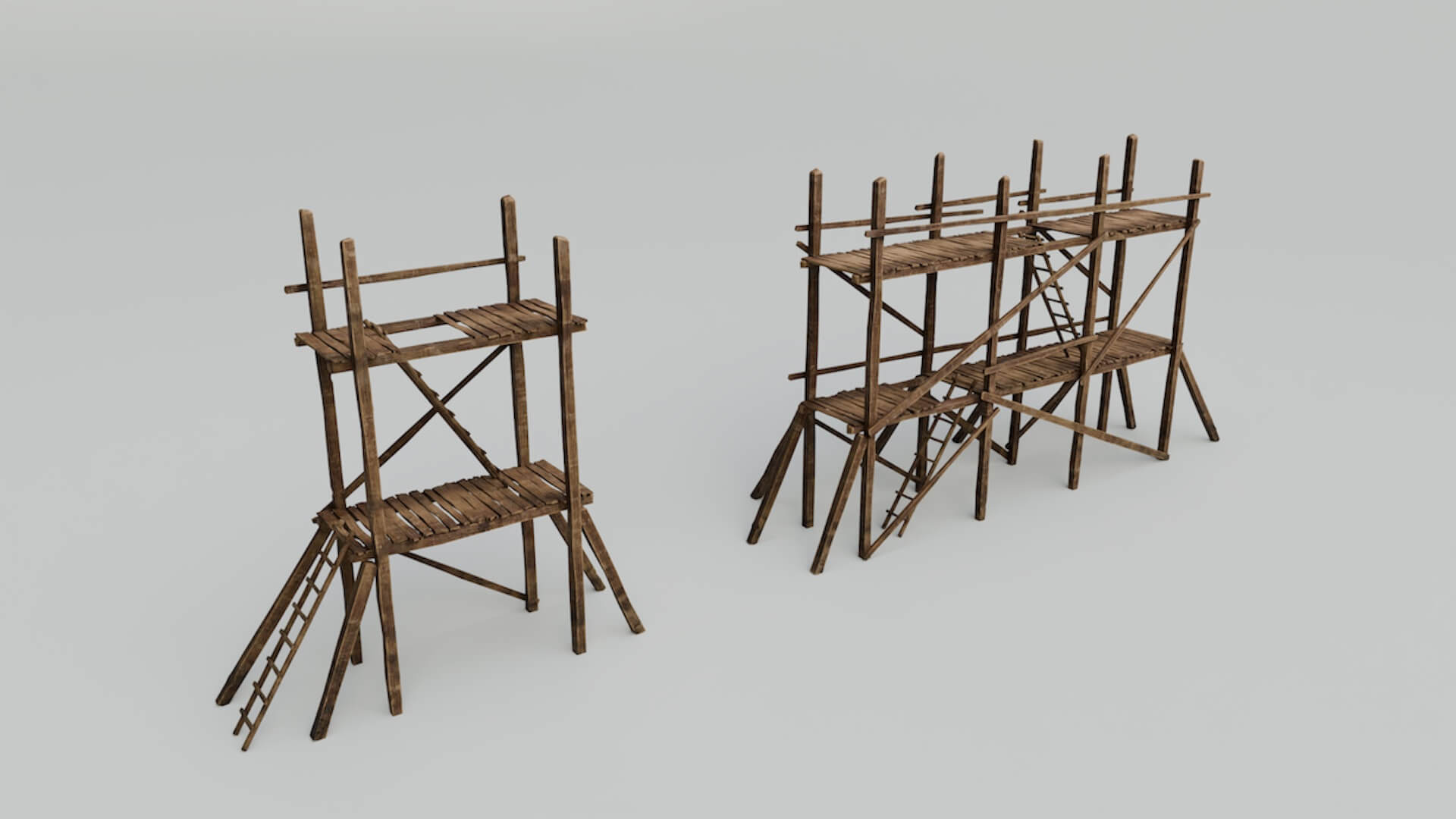Medieval Wooden Scaffolding - 3D Model by Desertsage
