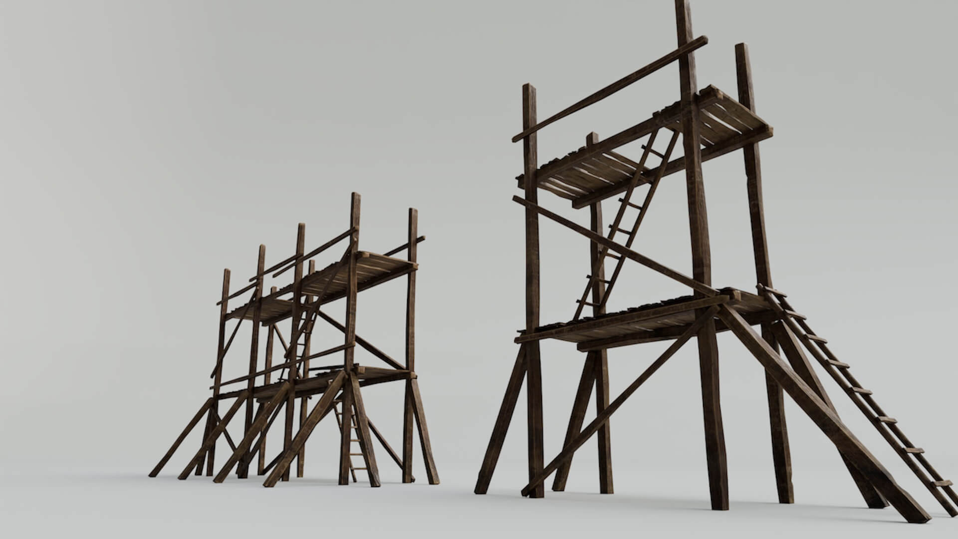 Medieval Wooden Scaffolding - 3D Model by Desertsage