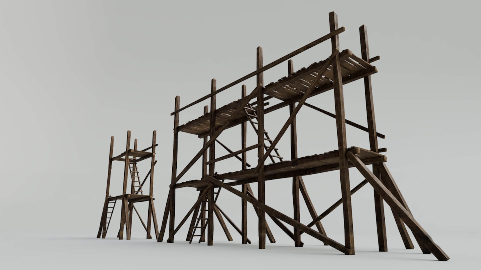 Medieval Wooden Scaffolding - 3D Model by Desertsage