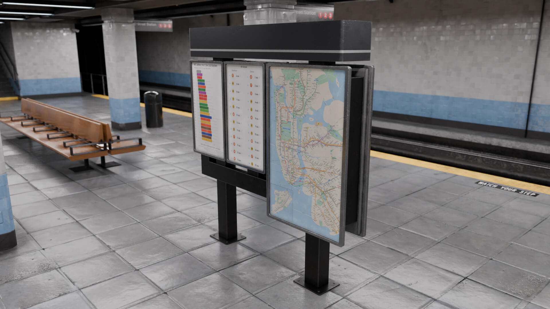 NYC Subway Station - 3D Model by Desertsage