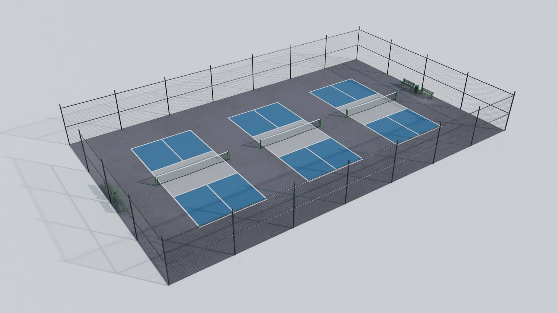 Pickleball Court - 3D Model by Desertsage