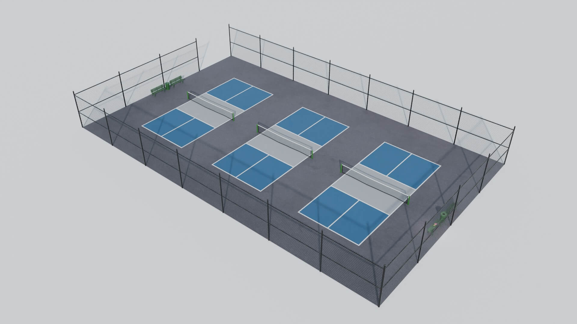 Pickleball Court - 3D Model by Desertsage