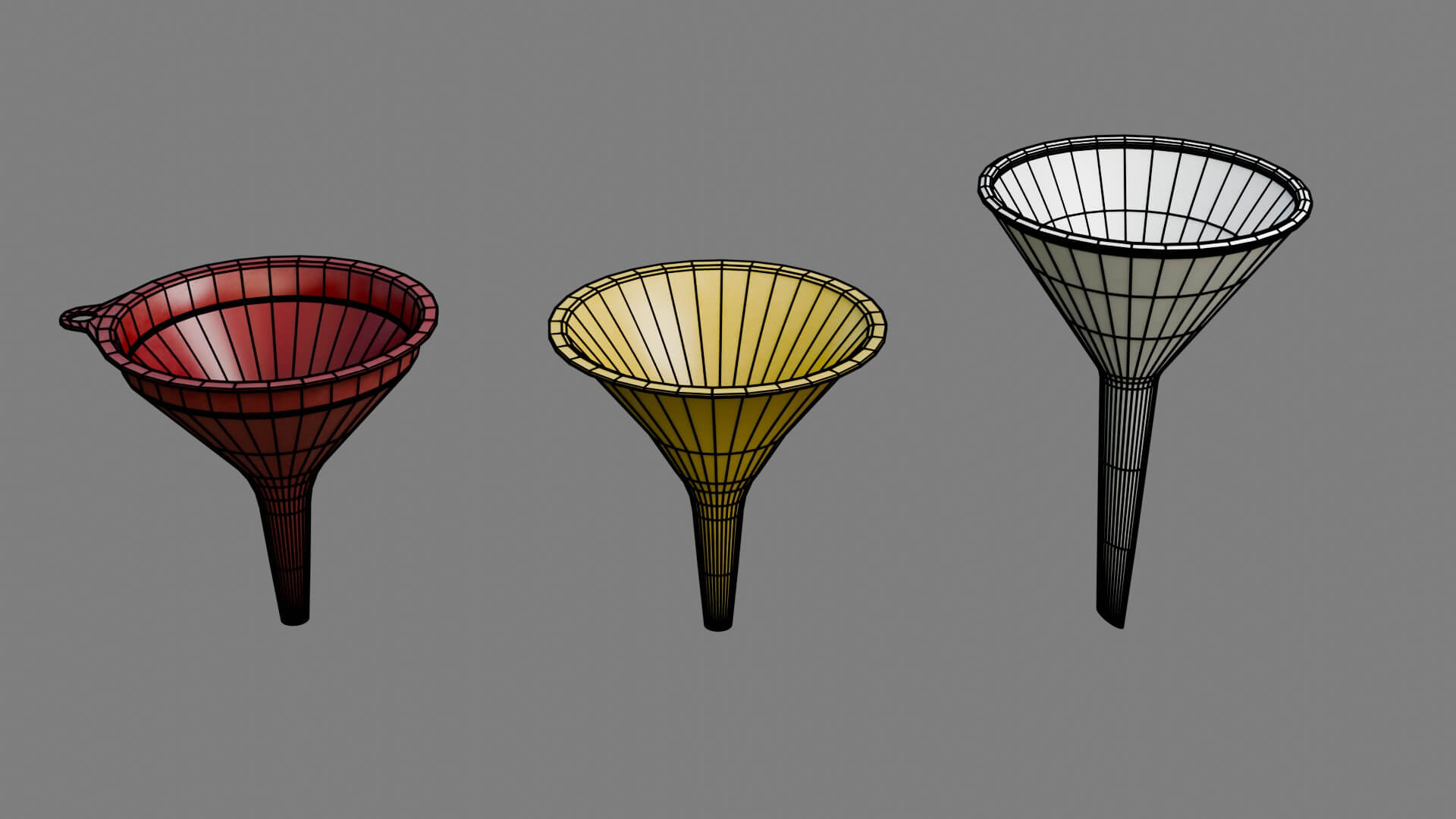 Plastic Funnels - 3D Model by Desertsage