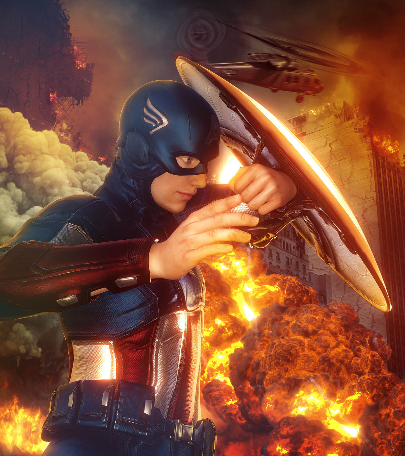 1st Avenger 3D Render, Digital Art by Design Heretic