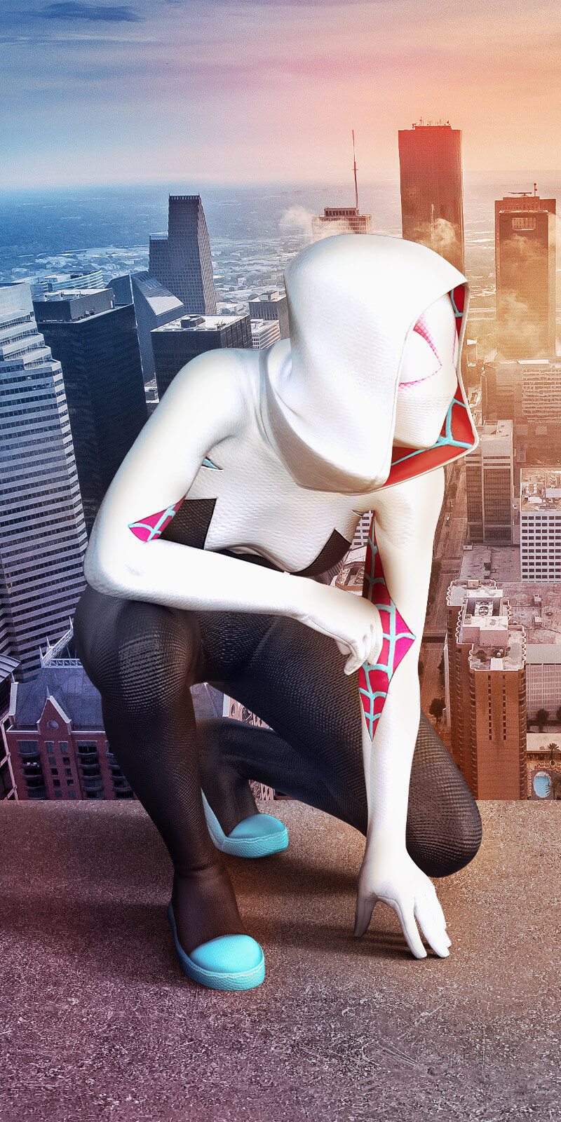 Spider Gwen 3D Render, Digital Art by Design Heretic