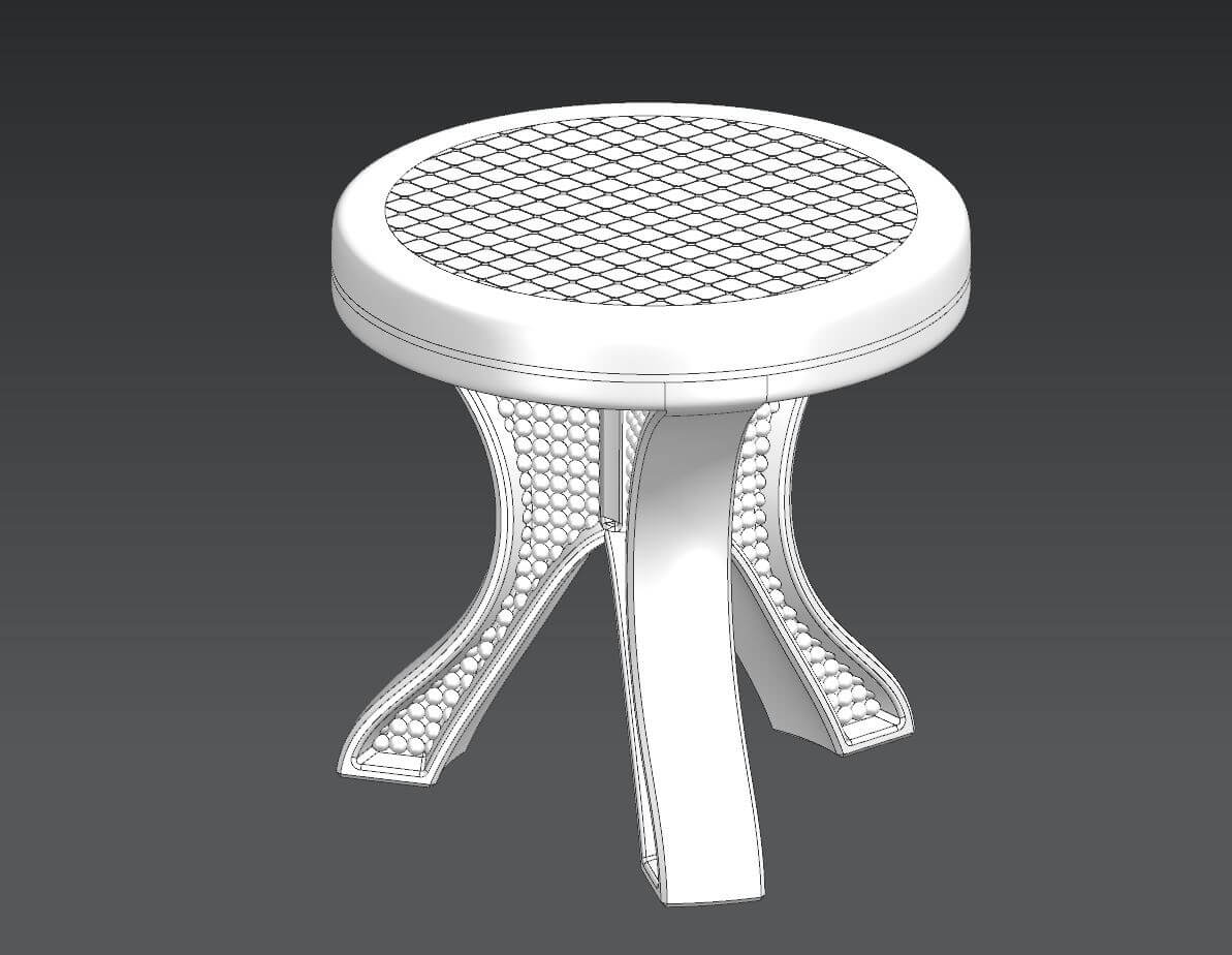 Printable Stool - 3D Model by DESIGNER09