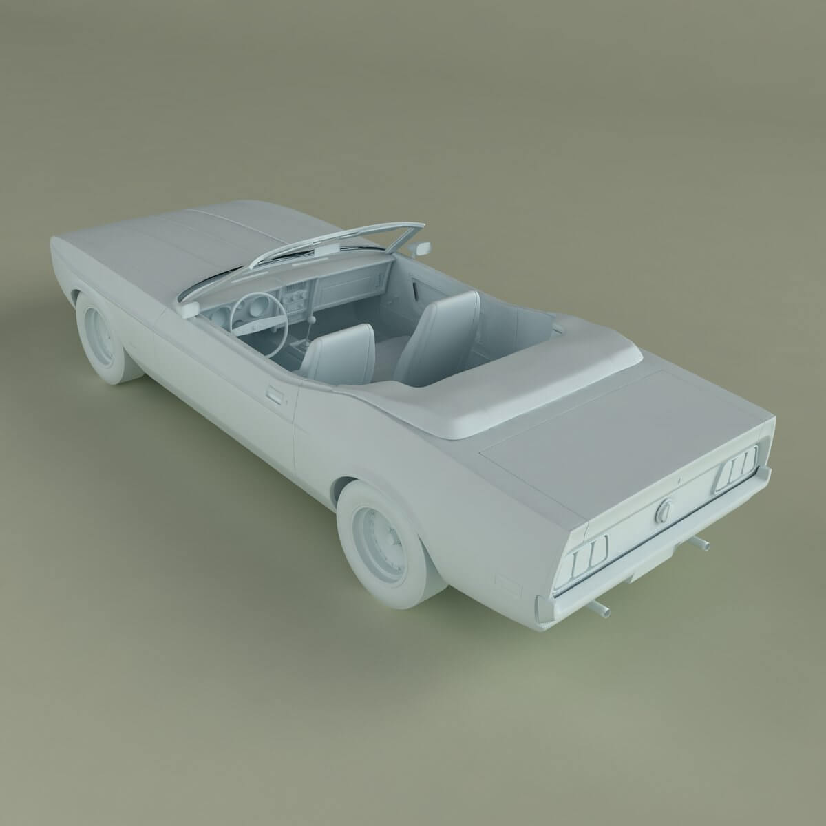 Ford Mustang Convertible 71 - 3D Model by desmonster