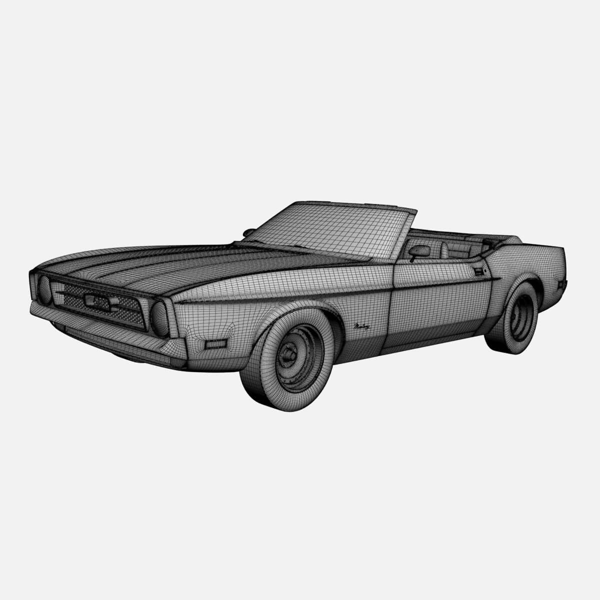 Ford Mustang Convertible 71 - 3D Model by desmonster