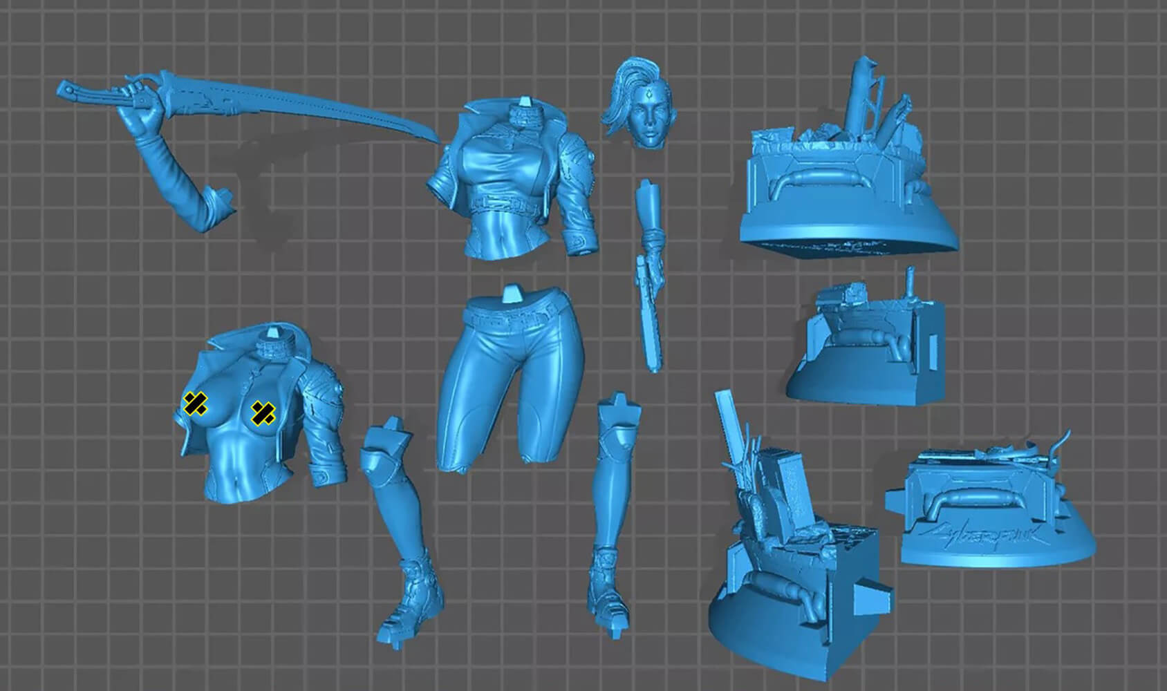 Cyberpunk Waifu - 3D Model by despaindorothy01