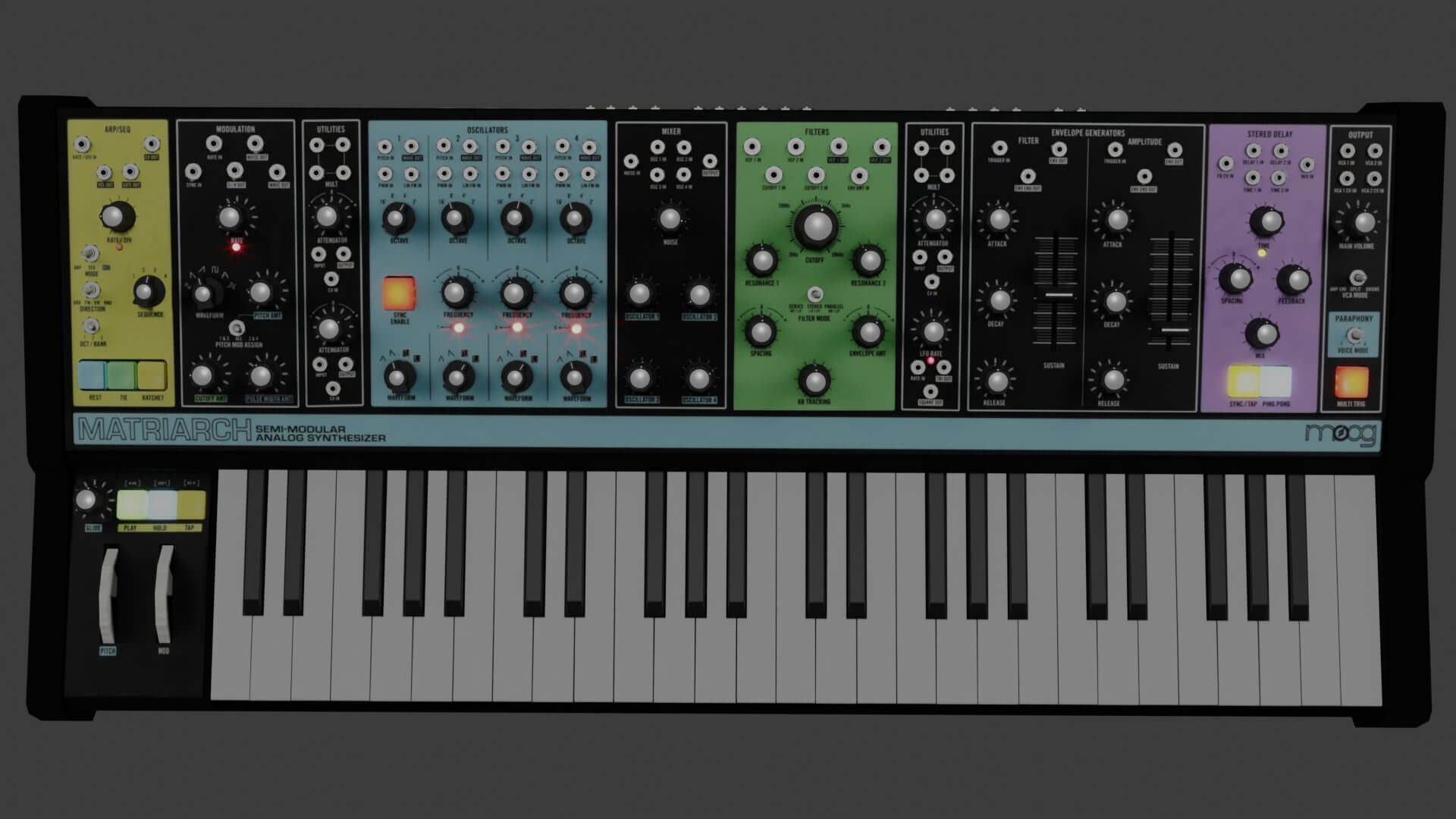 Moog Matriarch Synthesizer 3D Render | RenderHub Gallery