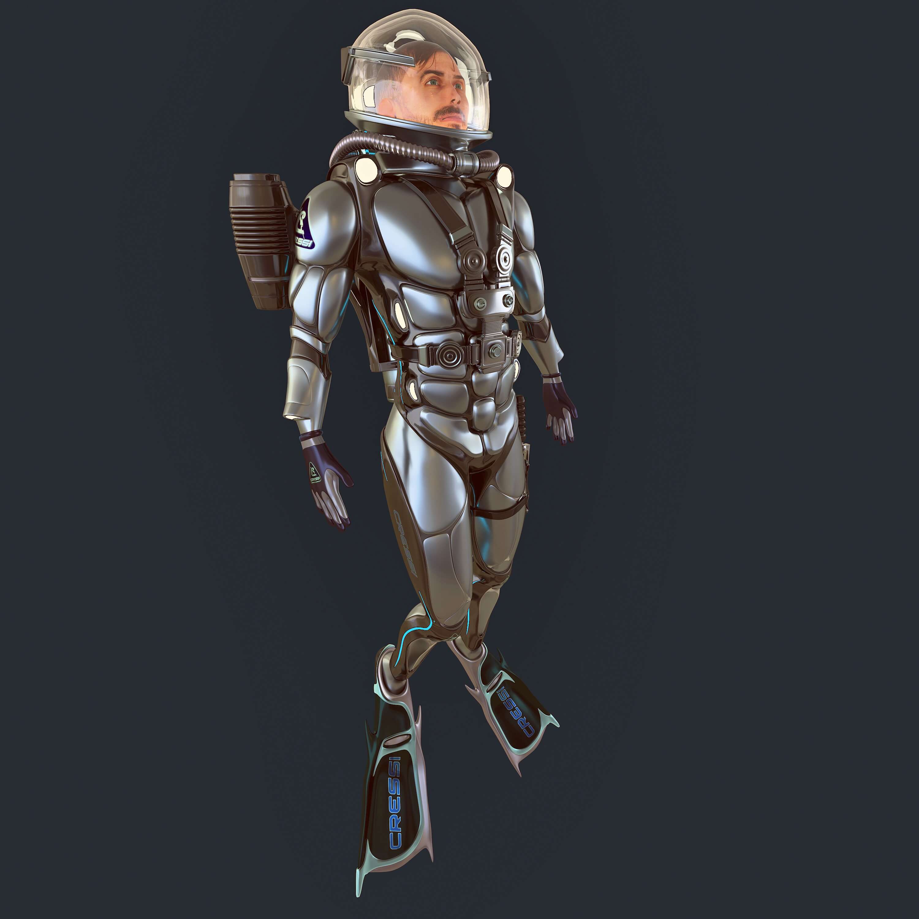 Futuristic diver 3D Render | RenderHub Gallery