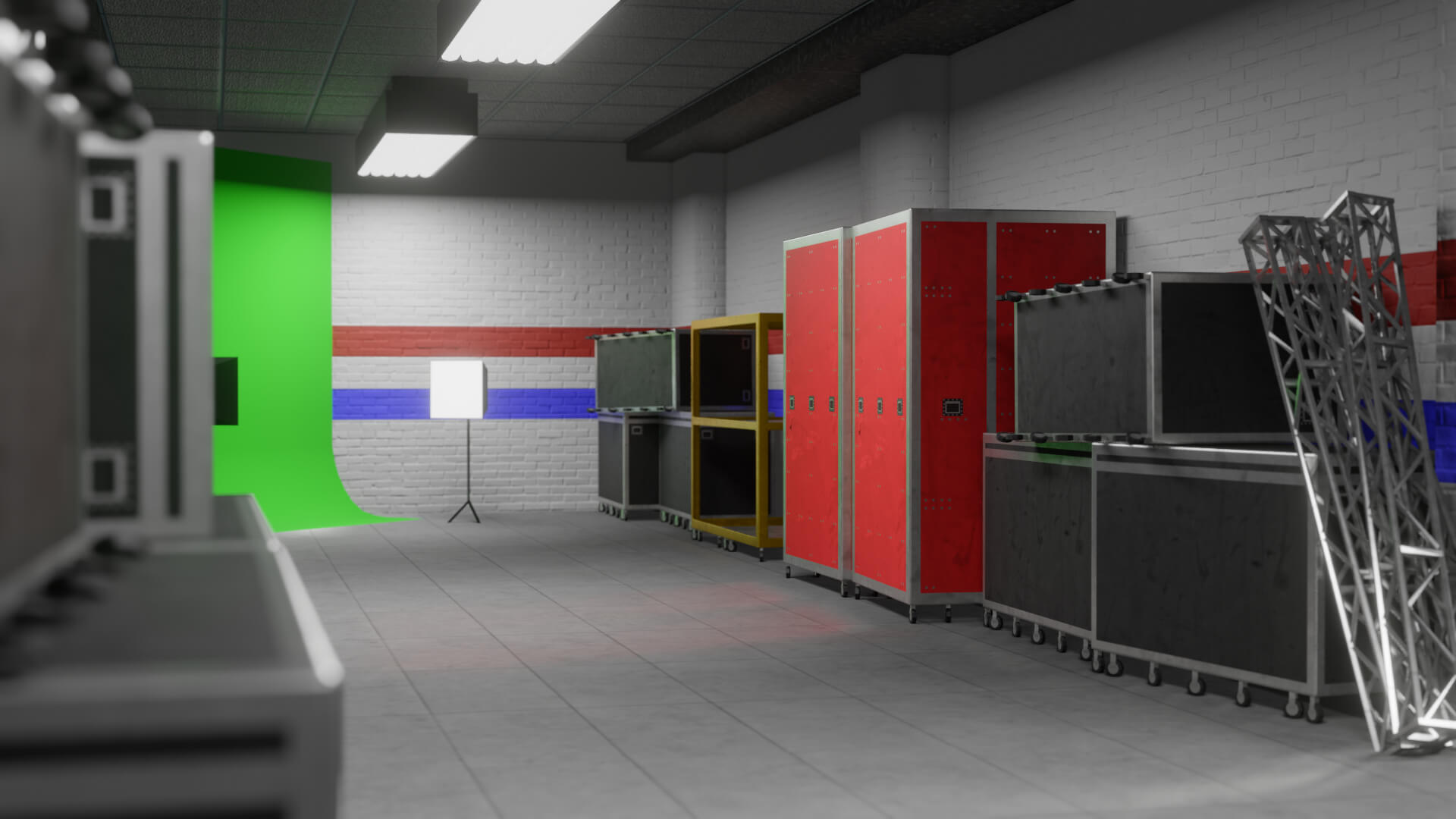 Backstage Hallway - 3D Model by DexMacLeod