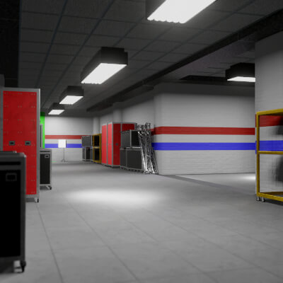 Backstage Hallway - 3D Model by DexMacLeod