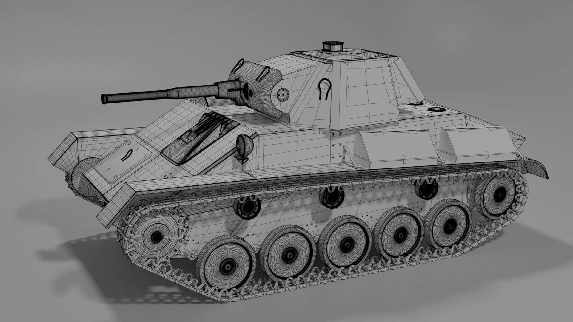 Soviet Light Tank T-70 3D Model by DGHaZe