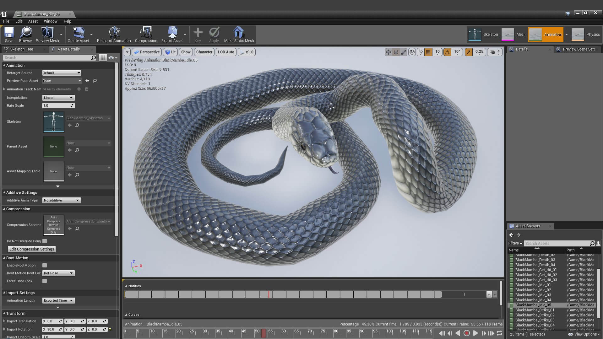 Animated Black Mamba - 3D Model by Dibia Digital