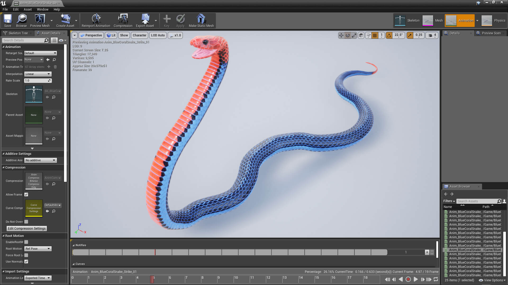 Animated Blue Coral Snake - 3D Model by Dibia Digital
