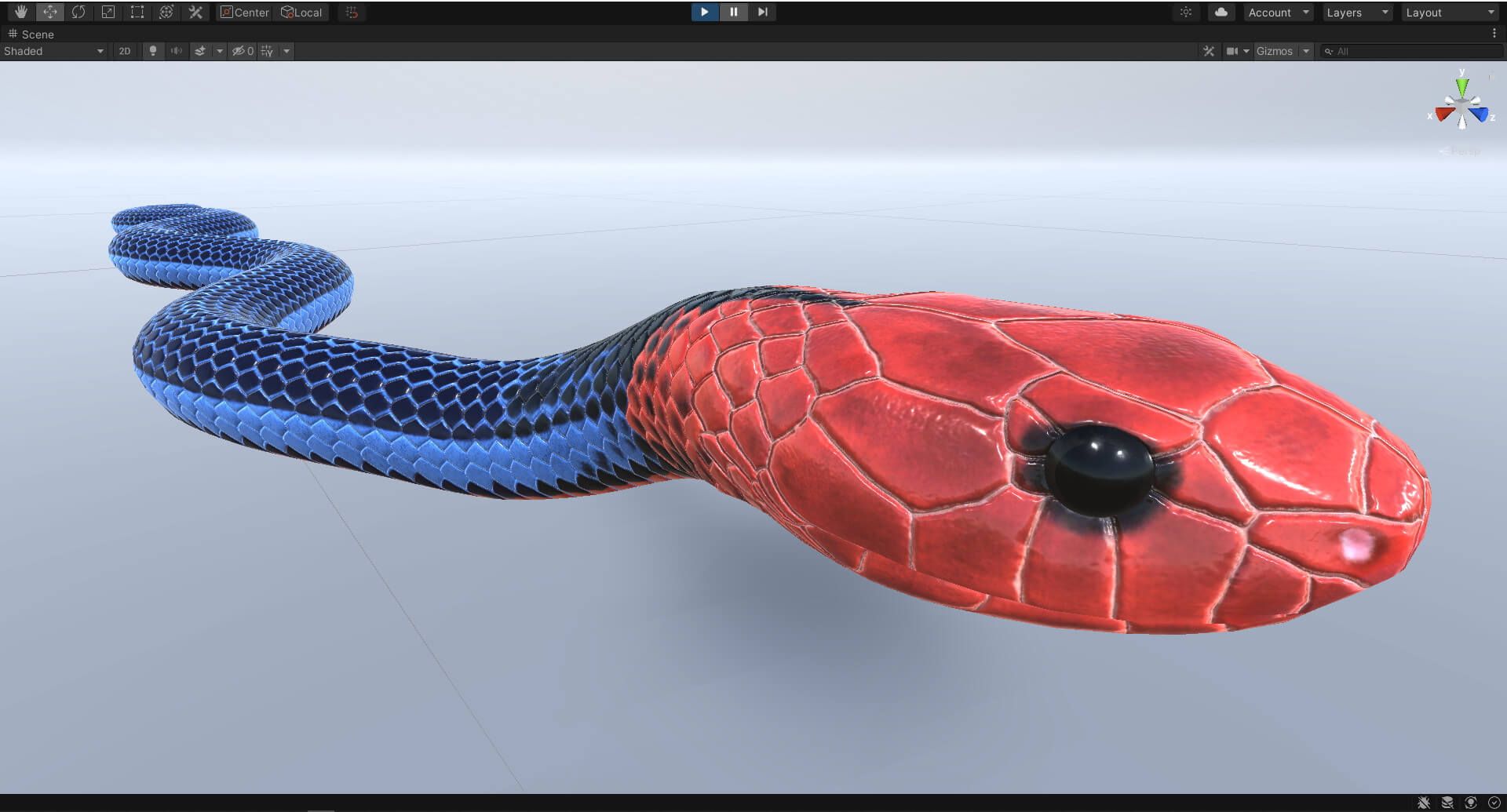 Animated Blue Coral Snake - 3D Model by Dibia Digital