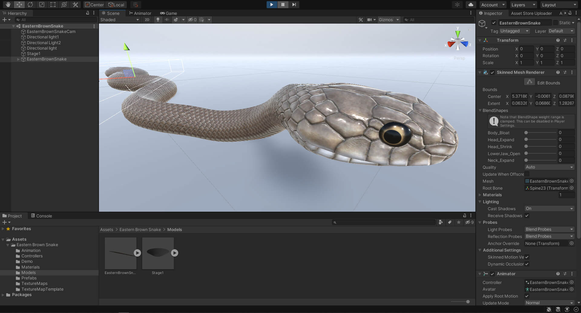 Animated Eastern Brown Snake - 3D Model by Dibia Digital